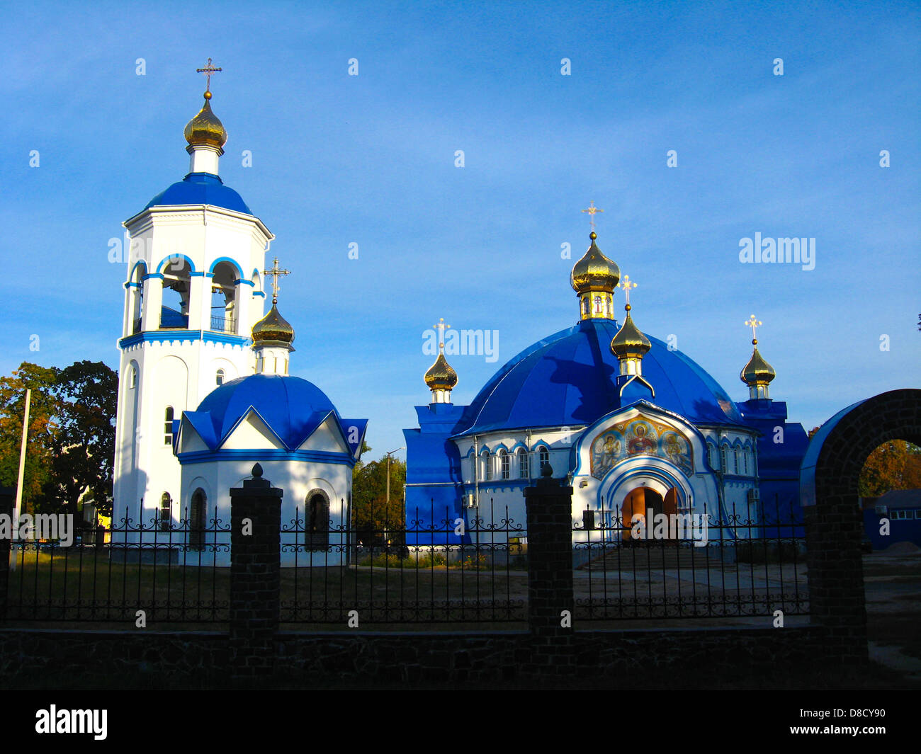 Beautiful church on a background of the blue sky Stock Photo - Alamy
