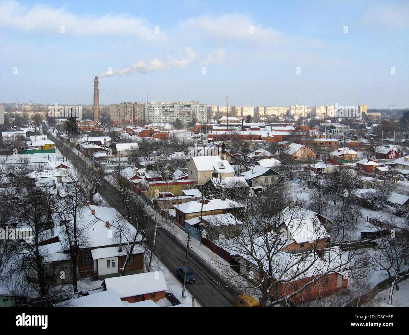 Panorama of winter city Stock Photo - Alamy