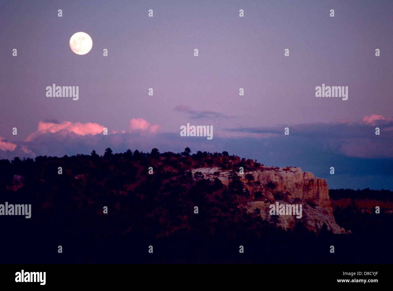A beautiful moonlit scene over Monument Mountain, capturing the moon’s ...