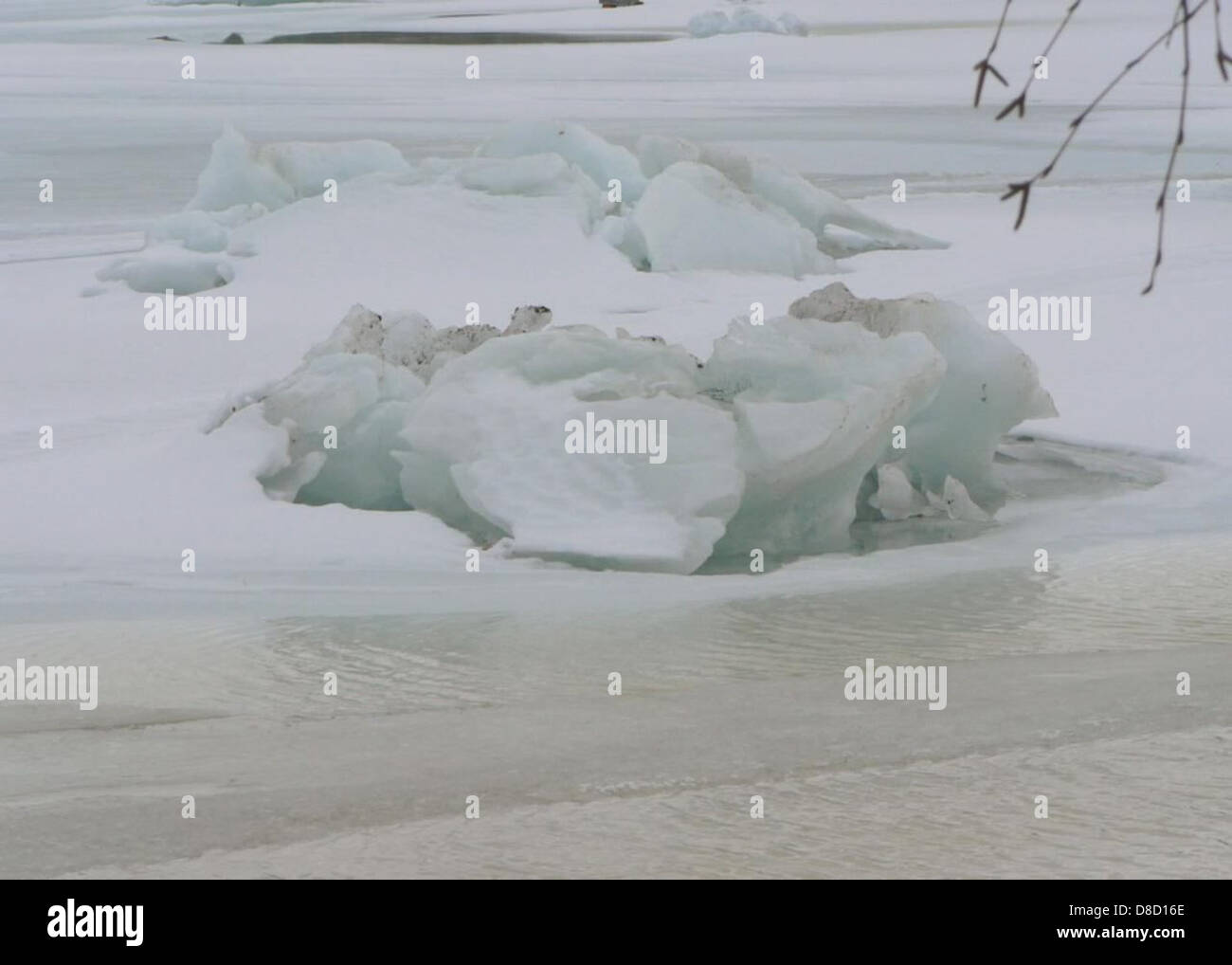 An image of ice breaking, showing cracks in the surface as it fractures ...