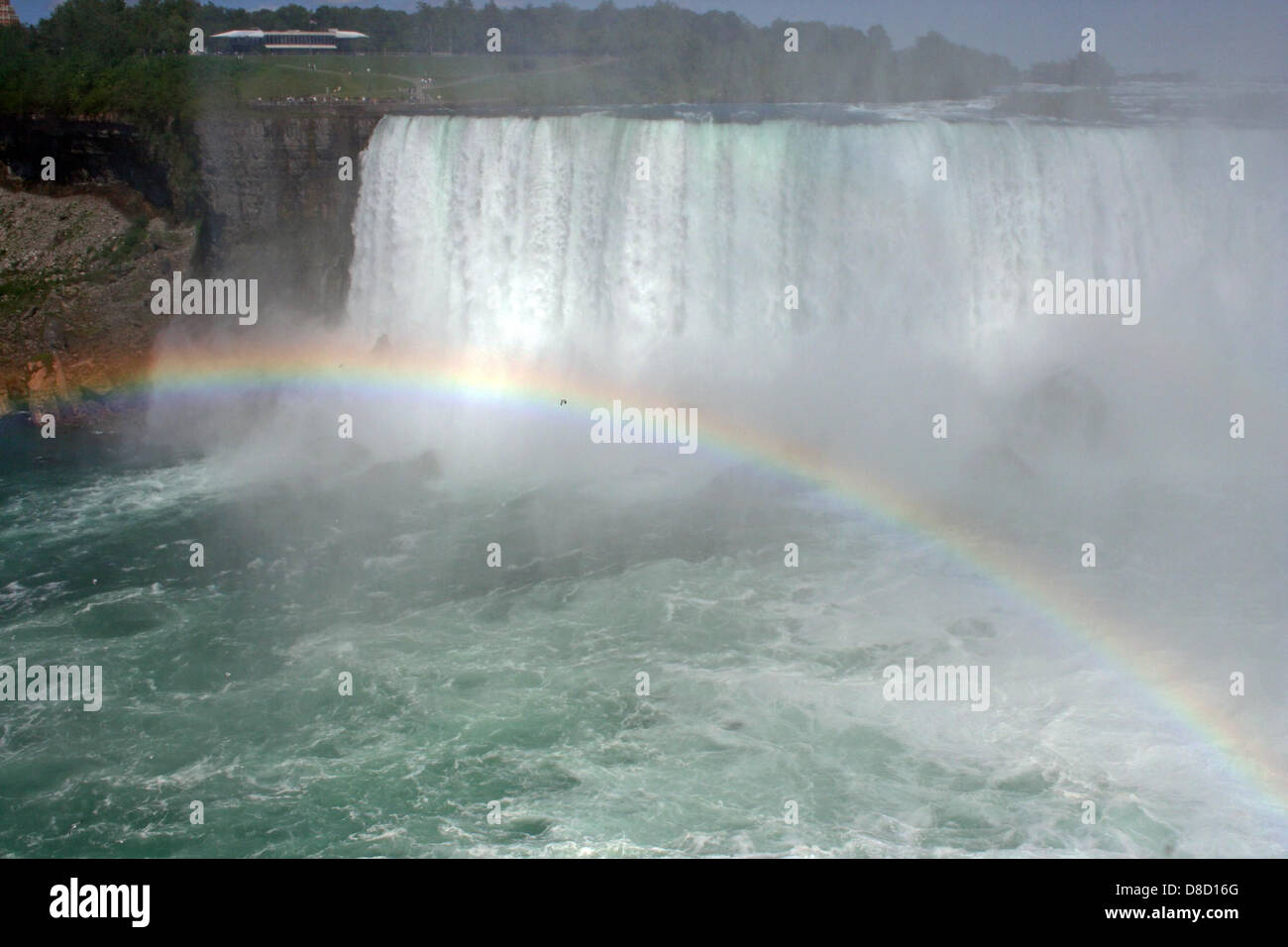A powerful view of Niagara Falls, one of the largest and most famous ...