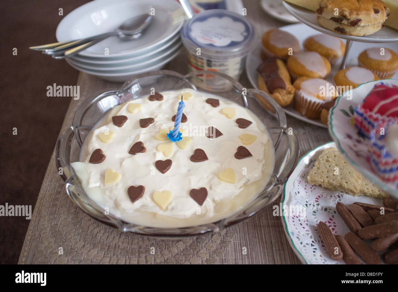 Traditional English British Homemade Trifle at Home Stock Photo - Alamy