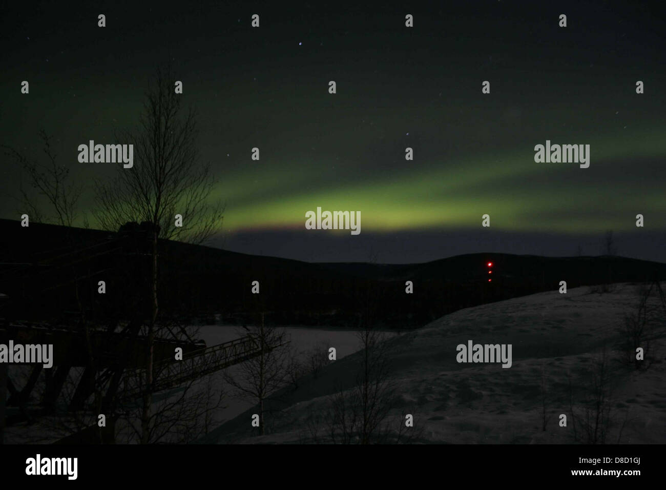 A stunning display of the northern lights, or aurora borealis ...