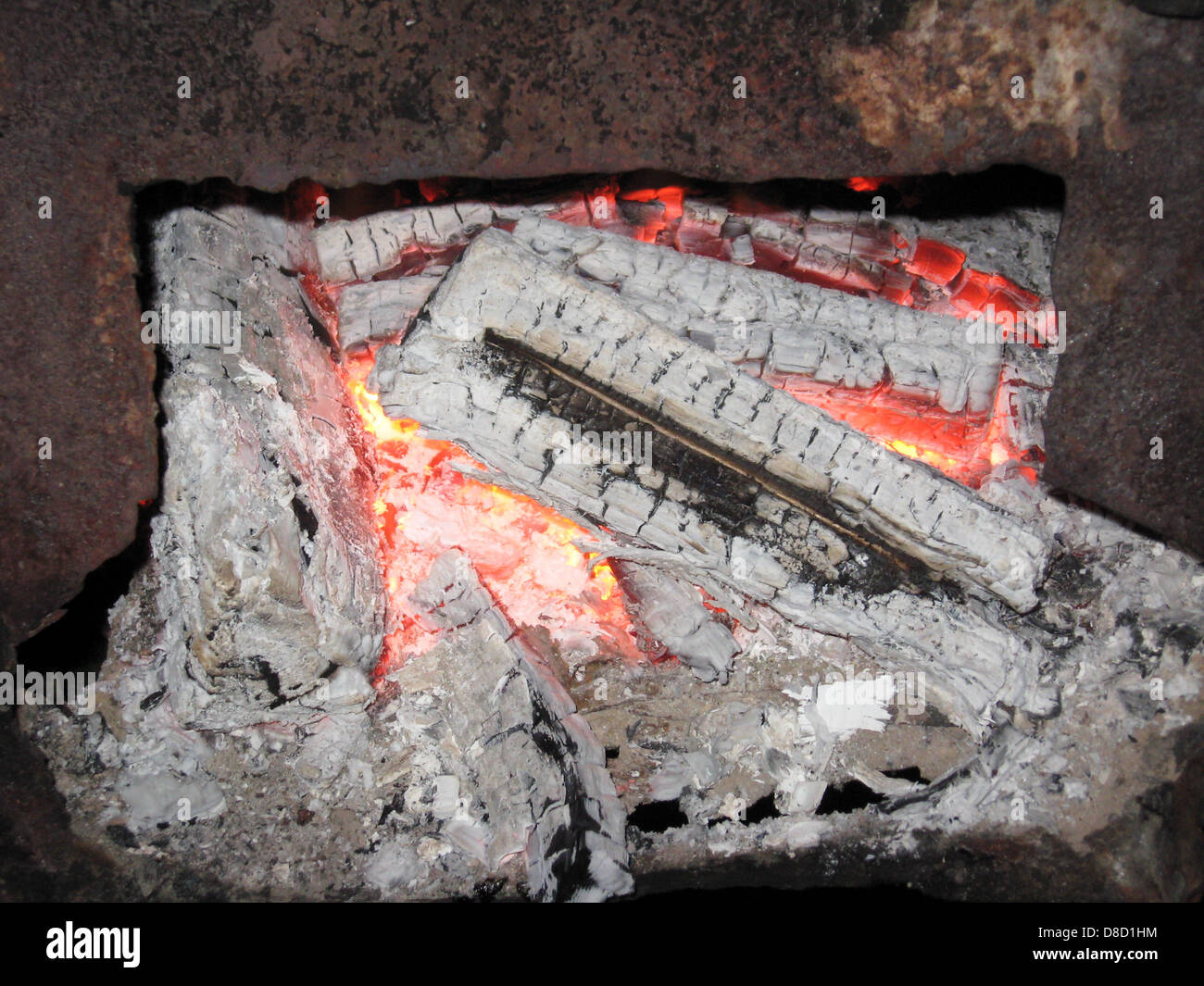 The image of heated coals in the furnace Stock Photo - Alamy