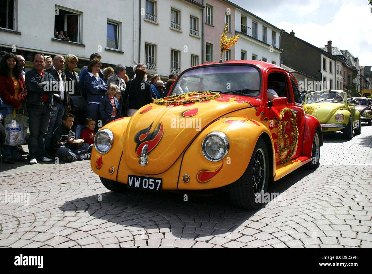 This image features a classic old German car, known for its popularity ...