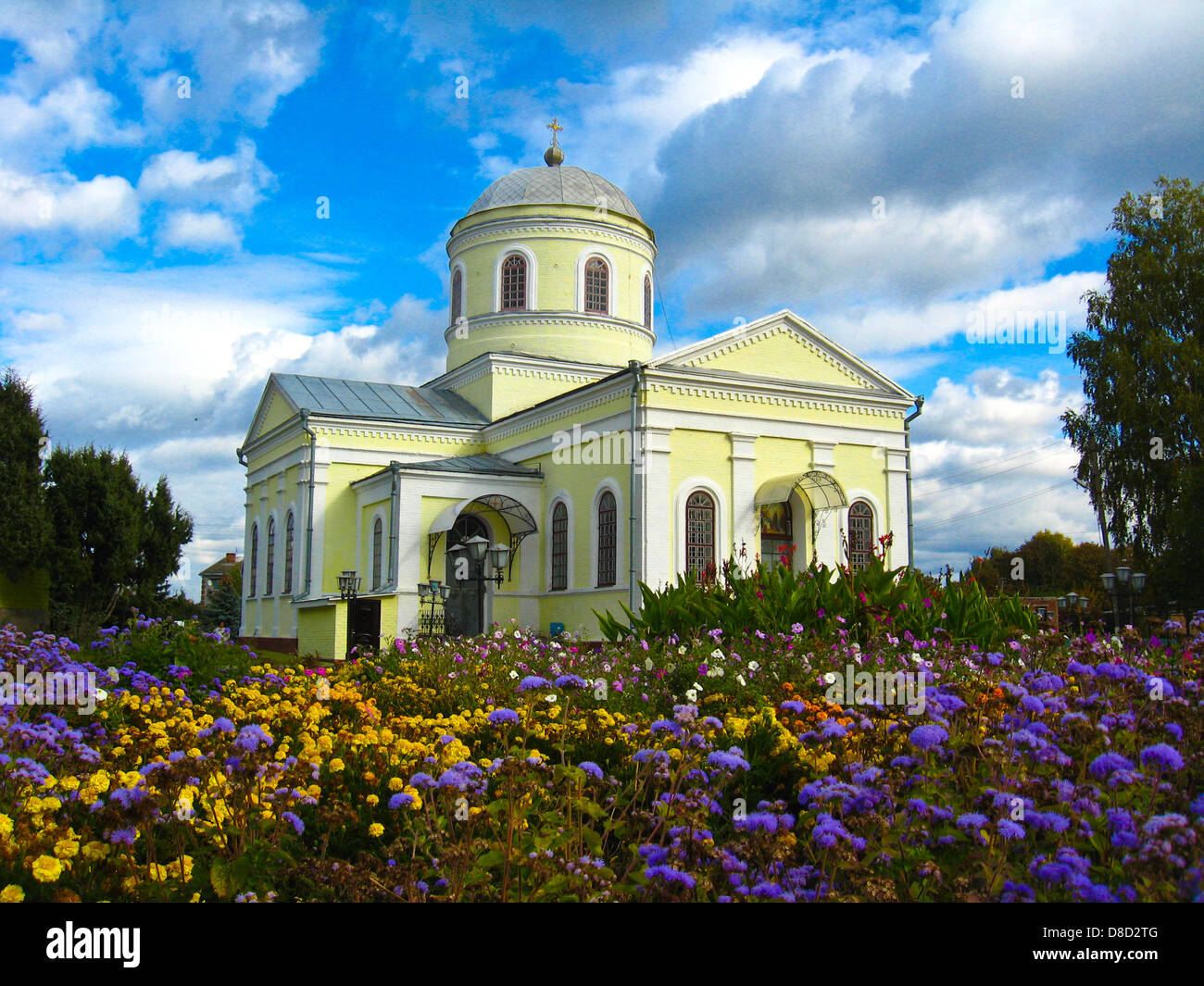 Beautiful church on a background of the blue sky Stock Photo - Alamy