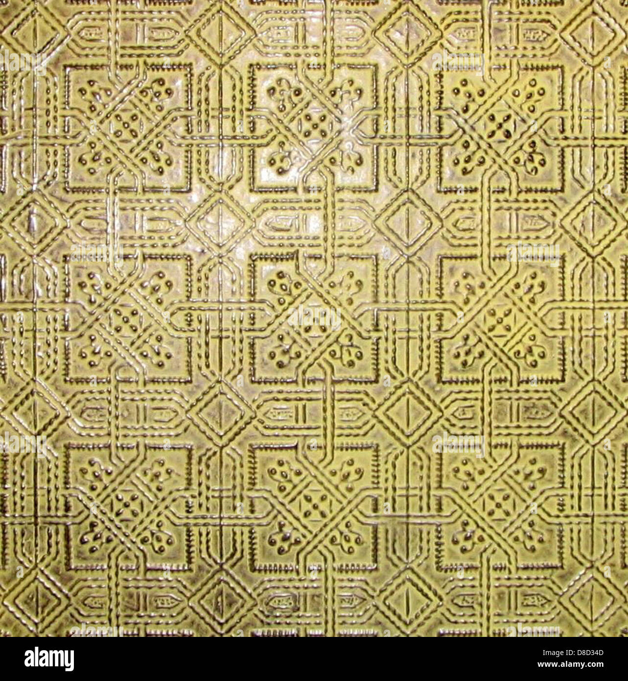 A detailed view of ornate leather, showcasing its intricate patterns ...