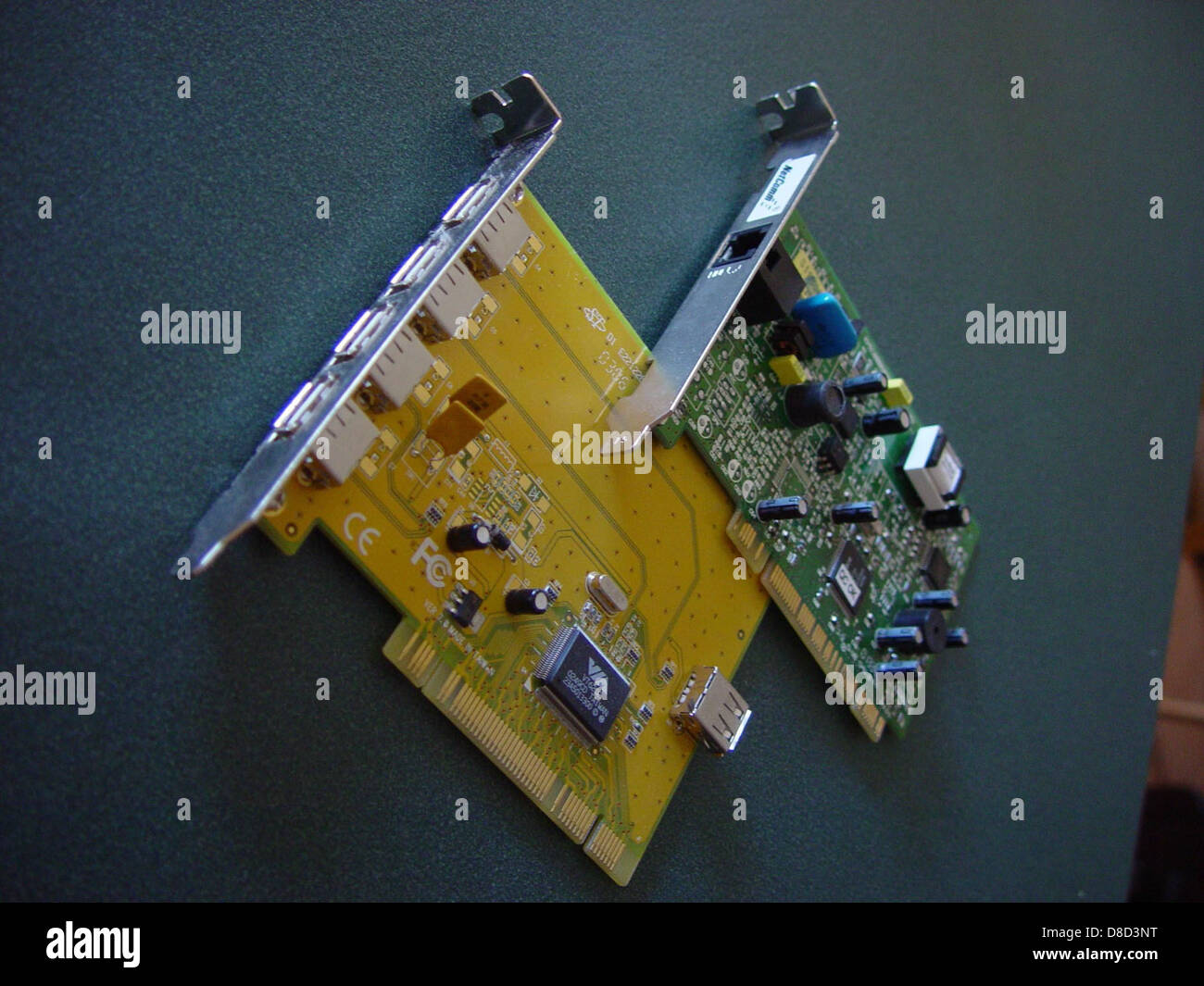 PCI buss usb and dialup software modem cards Stock Photo - Alamy