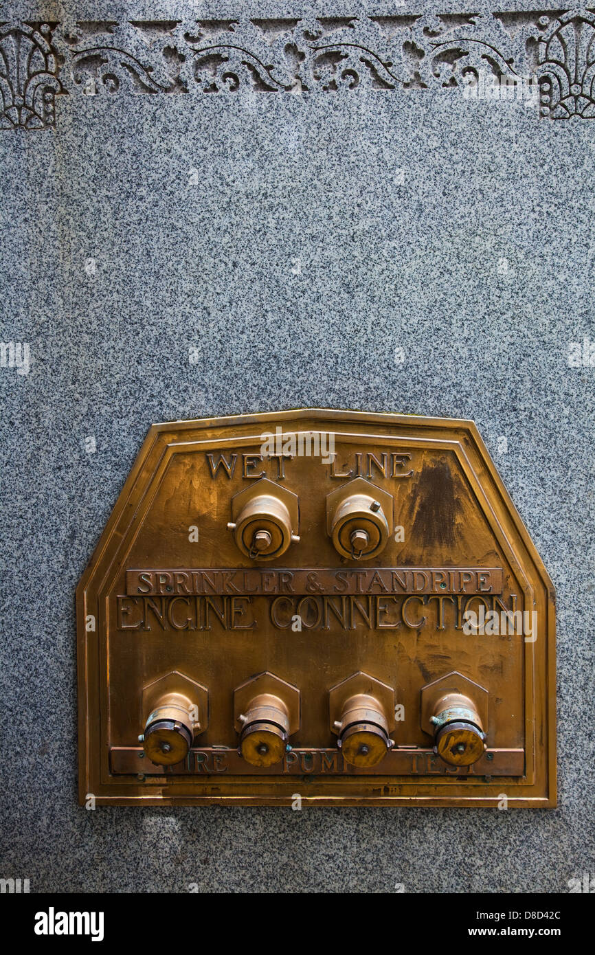 Fire control connection manifold on the side of a building in Vancouver ...