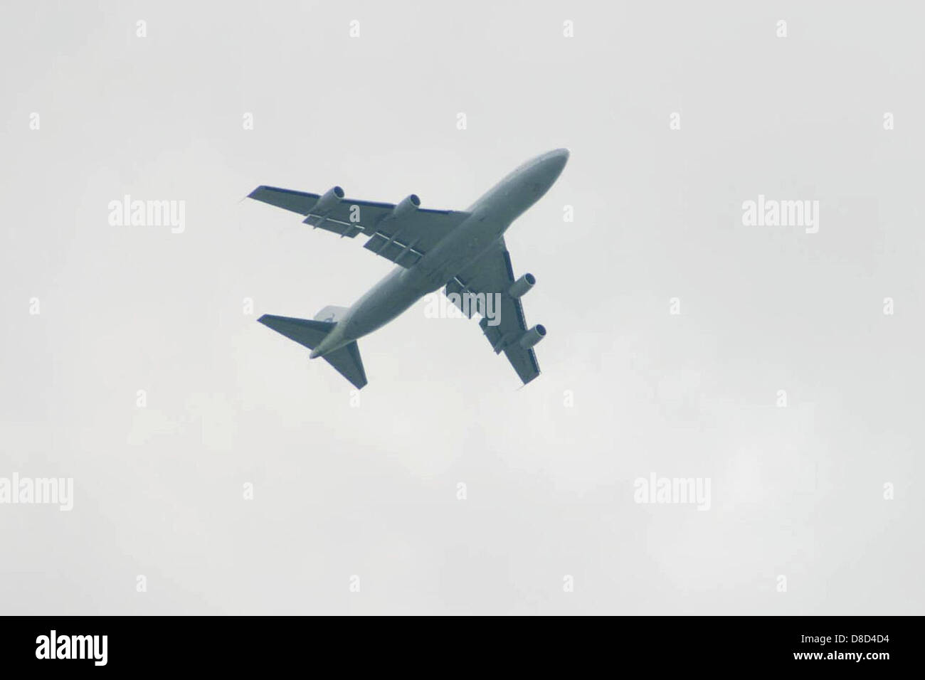 A plane is captured in mid-flight as it takes off from an airport ...