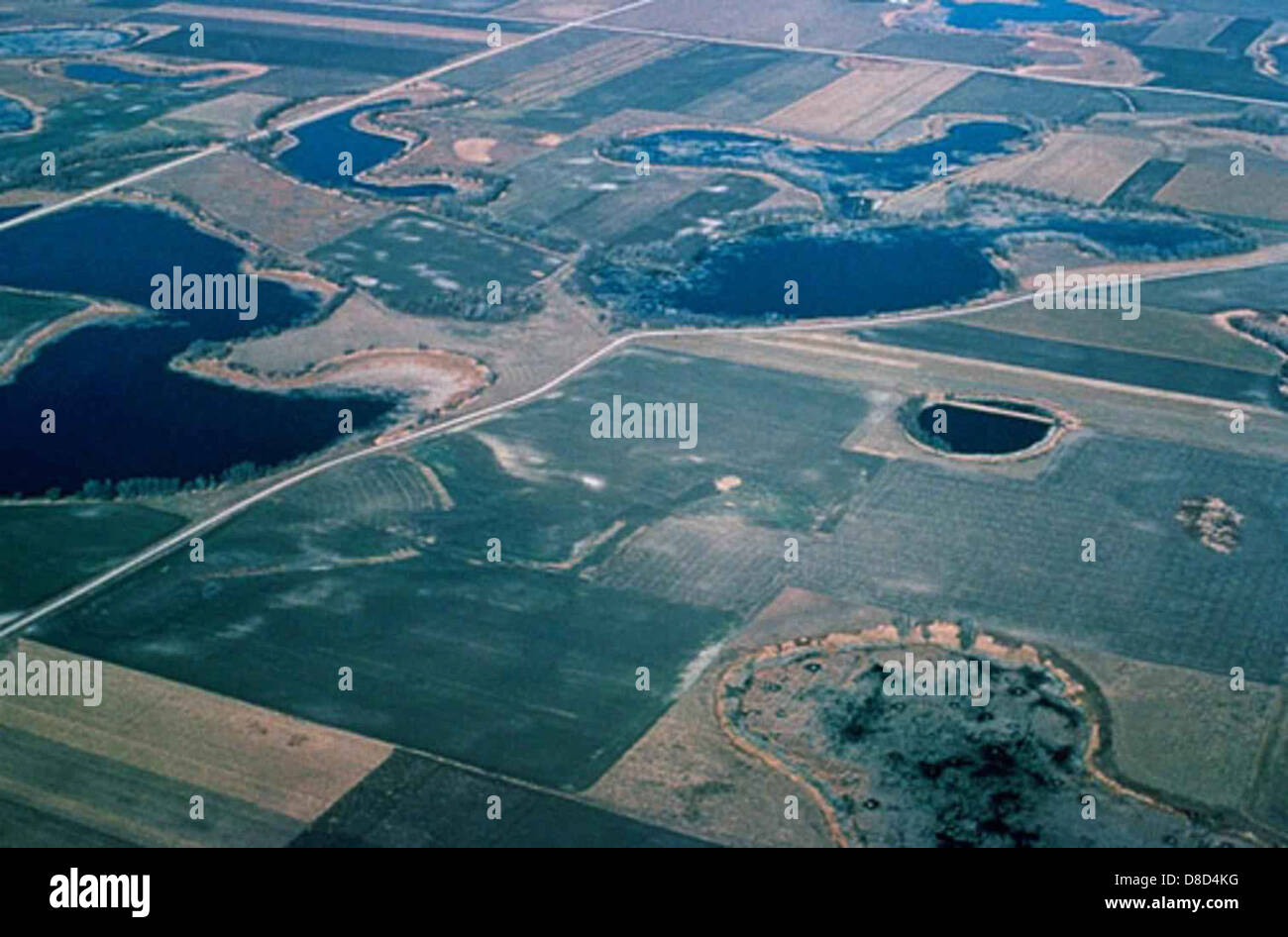 Prairie potholes in wetland aerial view Stock Photo - Alamy