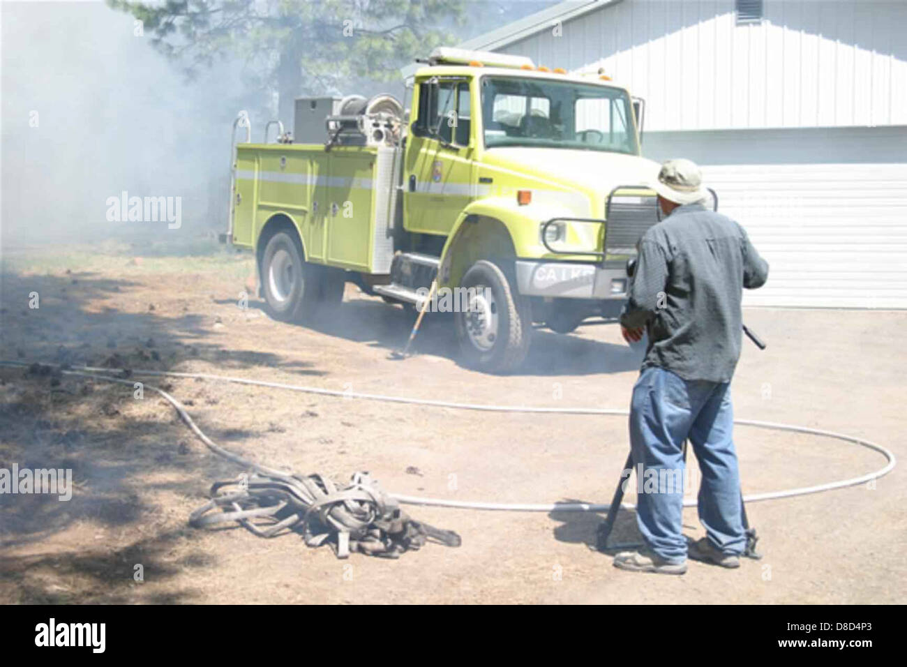 Prevention video filming of fws engine on structure protection Stock ...
