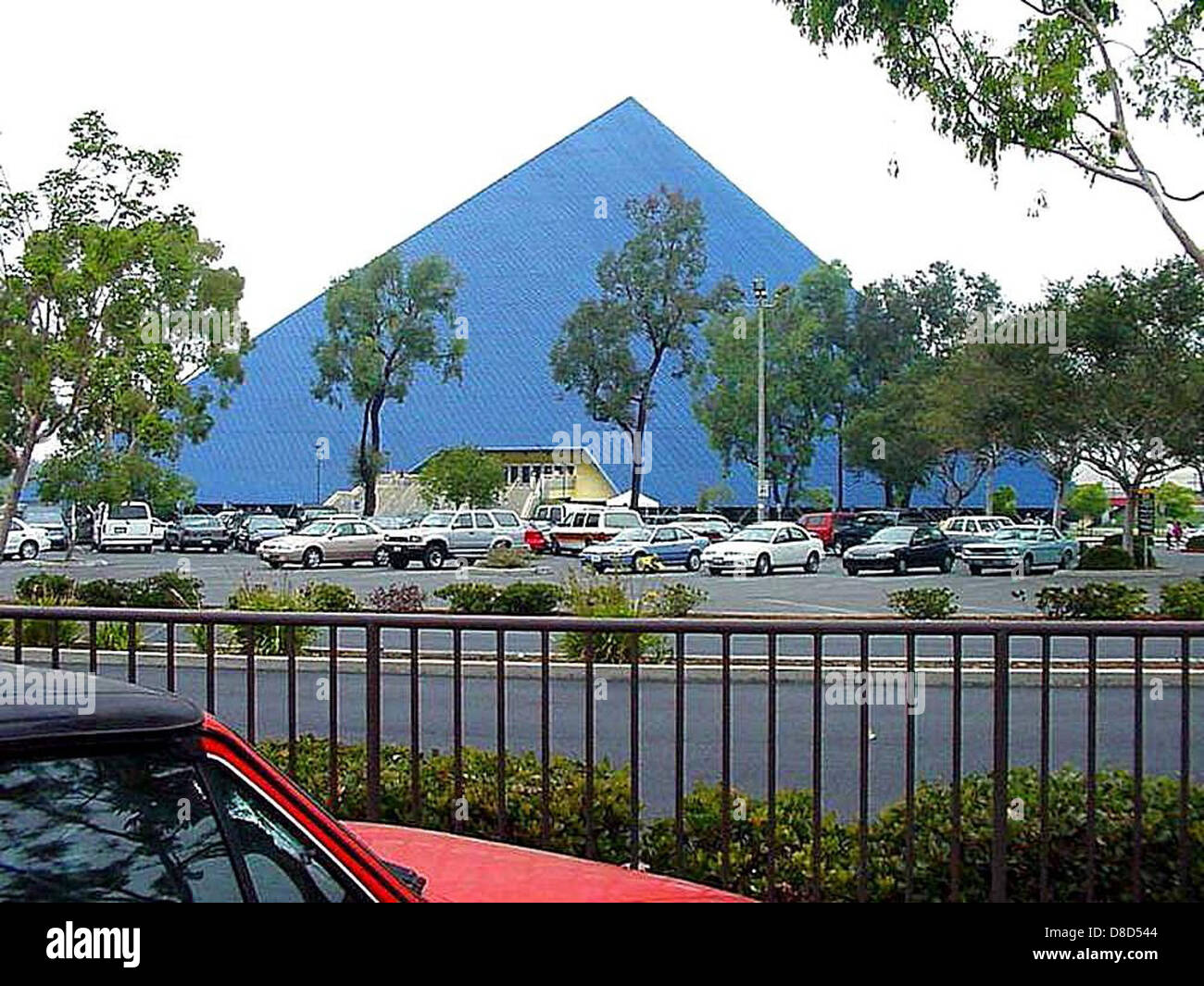 A pyramid-shaped structure in Long Beach, standing out against the ...