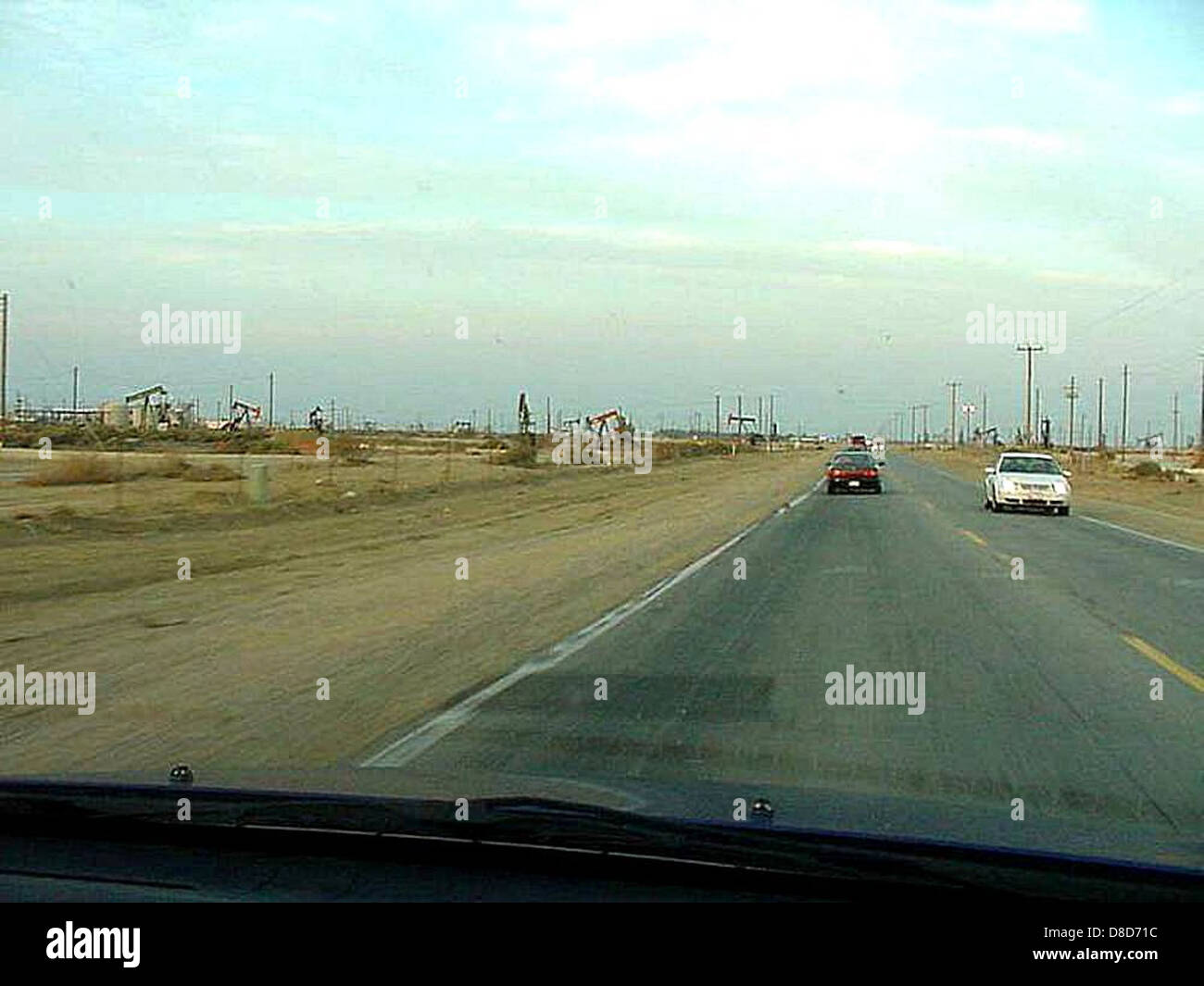 A road in Kern County, California, showing the typical landscape of the ...