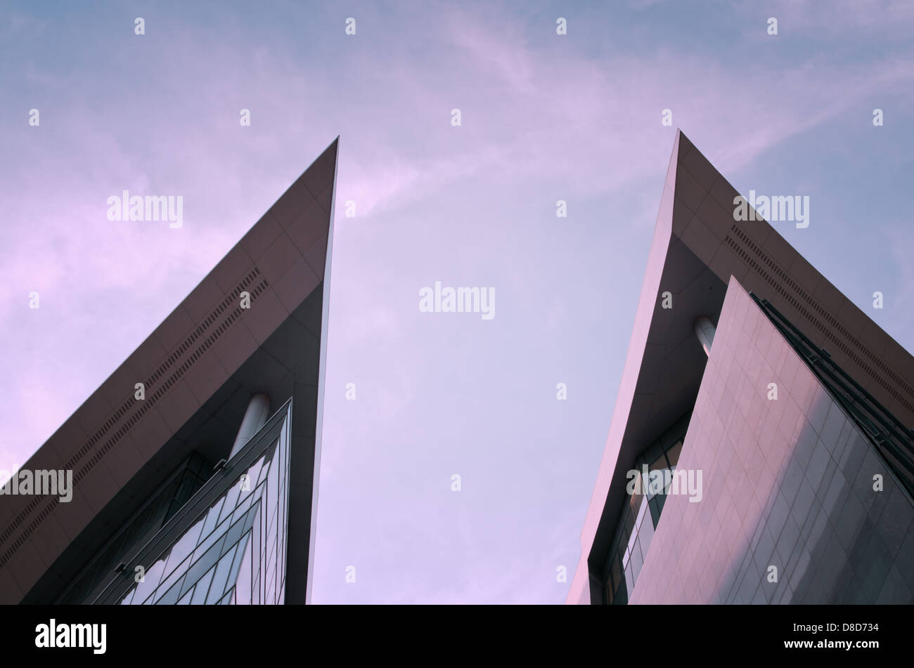 Abstract facade lines and glass on modern building. Architectural ...