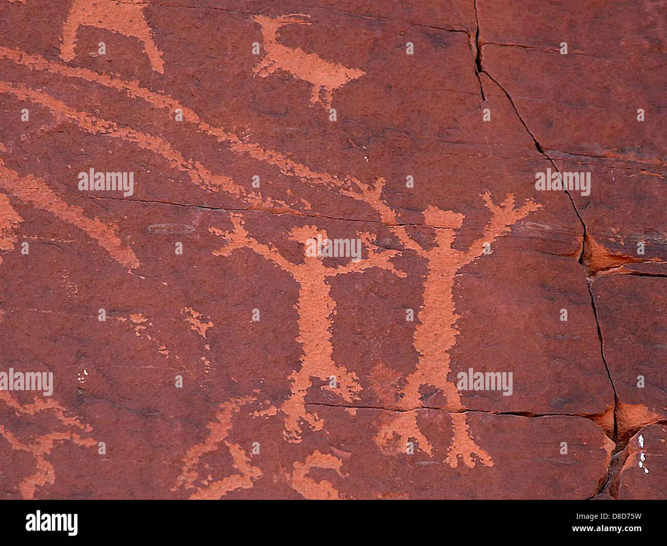 Ancient rock carvings etched into stone in the Valley of Fire State ...