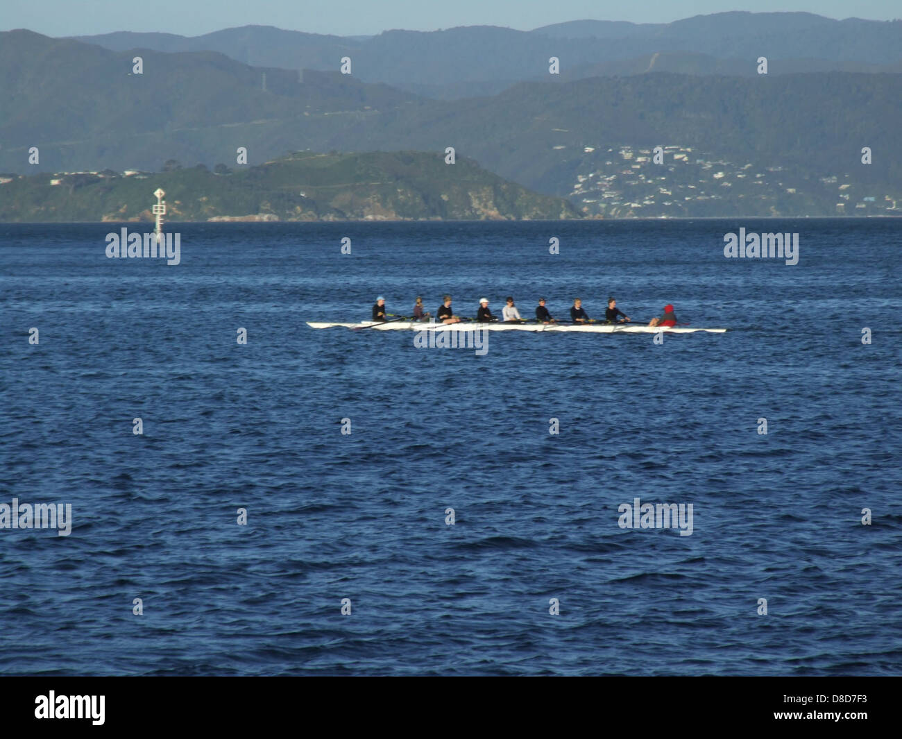 A rowing eight, consisting of eight rowers and a coxswain, competes in ...