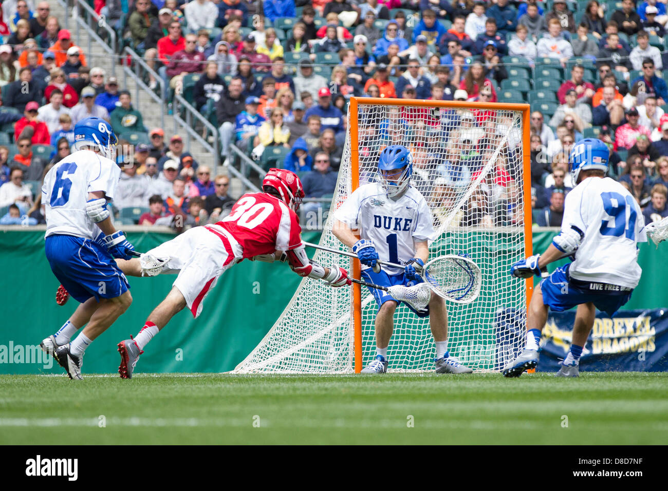 May 25, 2013: Cornell Big Red attack Matt Donovan (30) dives as he ...