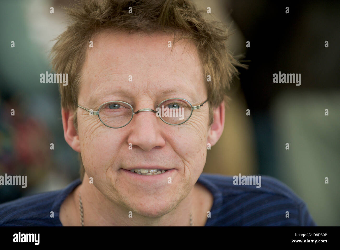 Simon Mayo BBC radio presenter and childrens author pictured at Hay ...