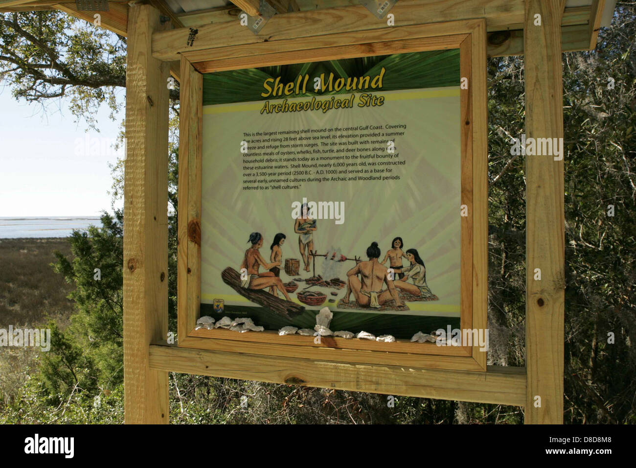 Shell mound archeological site sign Stock Photo - Alamy