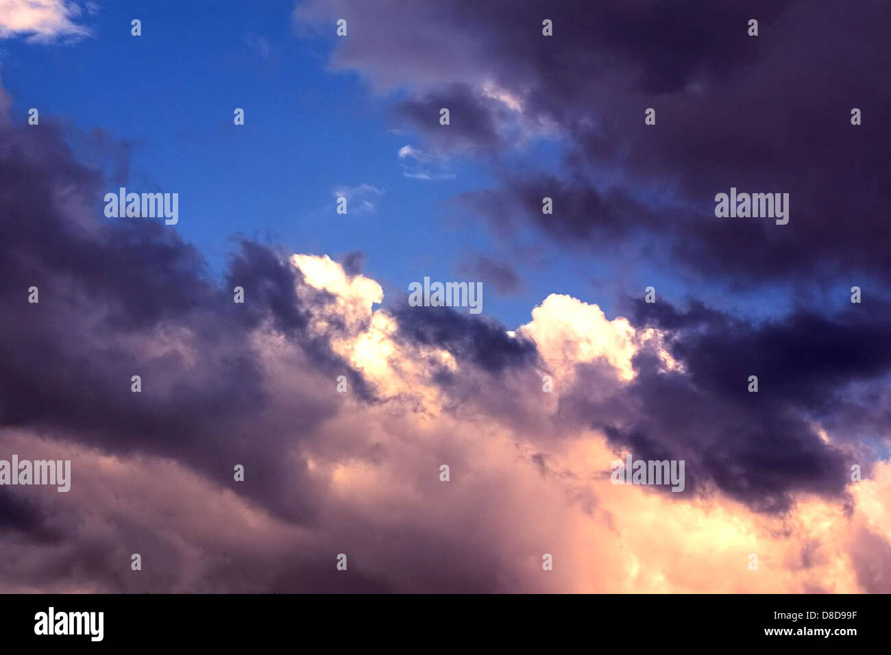 A sky filled with clouds, with a noticeable grungy or dirty appearance ...