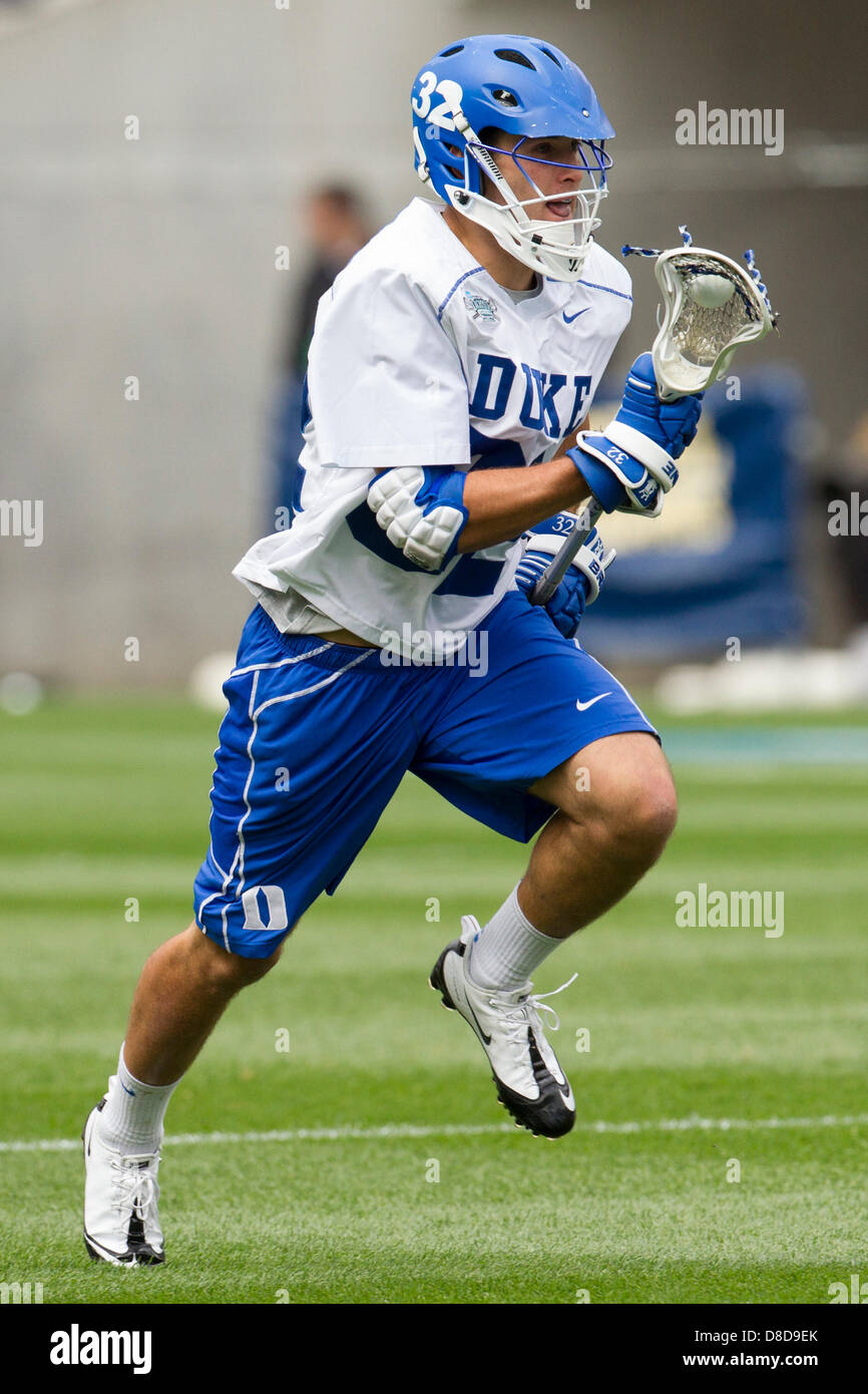 May 25, 2013: Duke Blue Devils midfielder Greg DeLuca (32) brings the ...