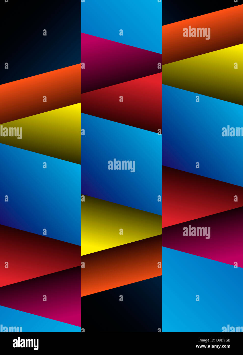 Blue, red, yellow and orange abstract geometric background. Vector ...