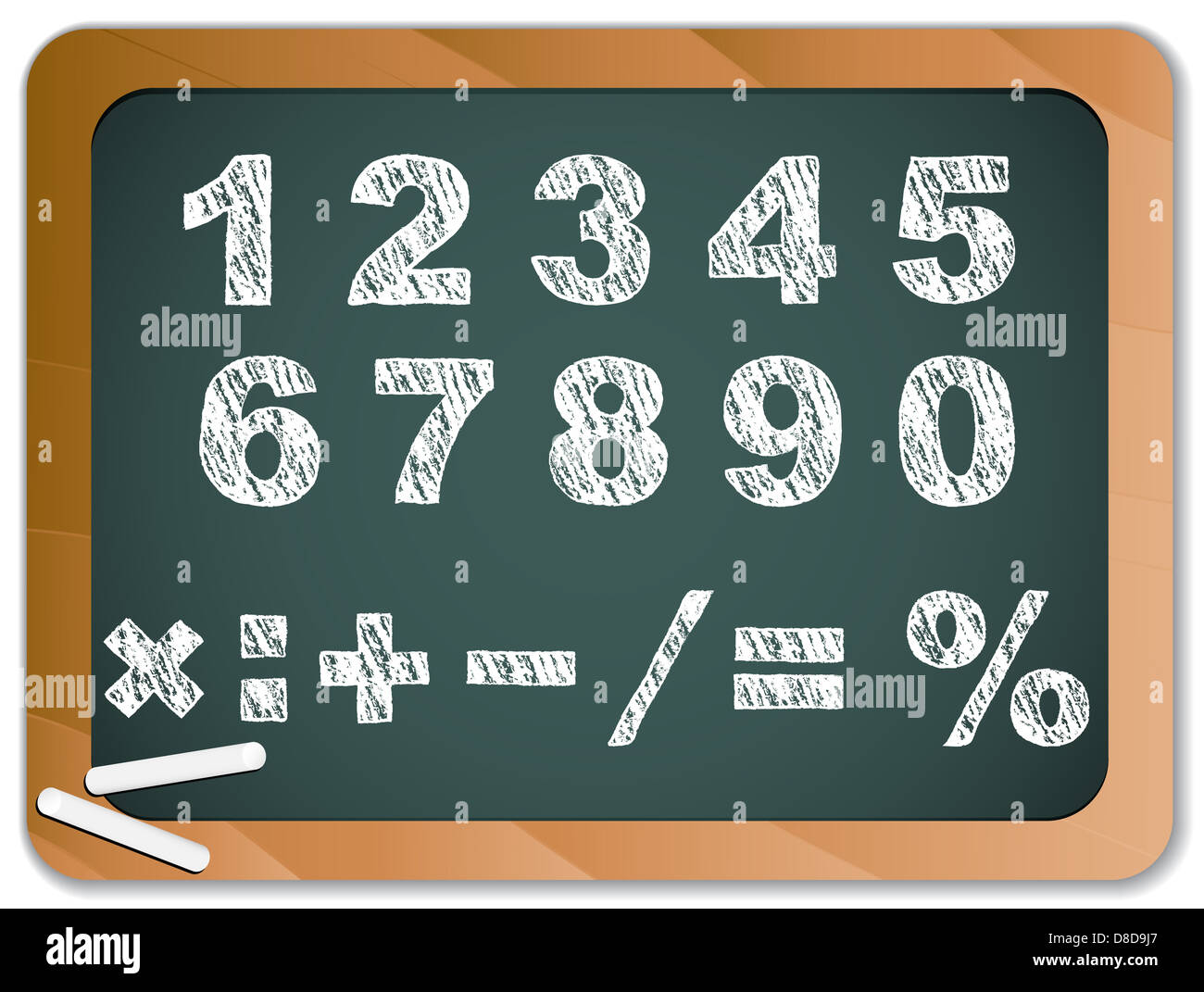 Vector - Chalk Numbers on Blackboard Stock Photo - Alamy