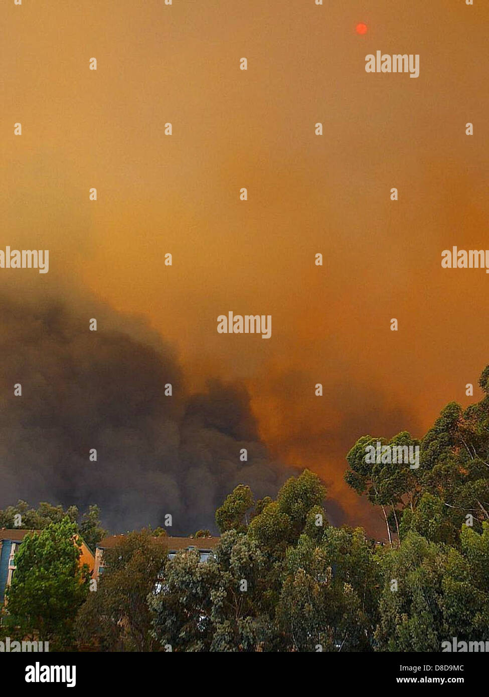 A scene depicting smokey fires, likely in a forest or wildfire ...