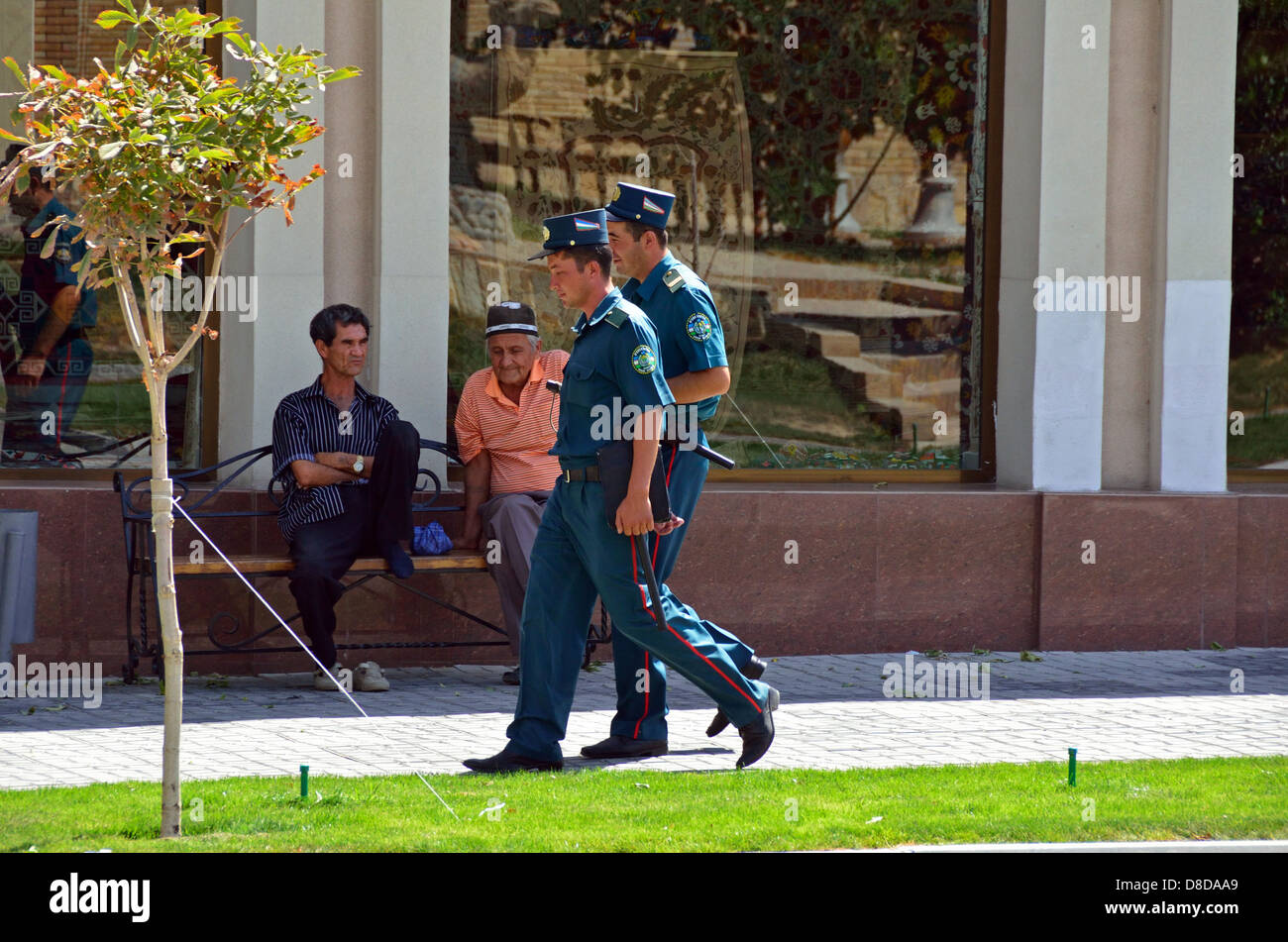 Uzbek police men in Samarkand Stock Photo - Alamy