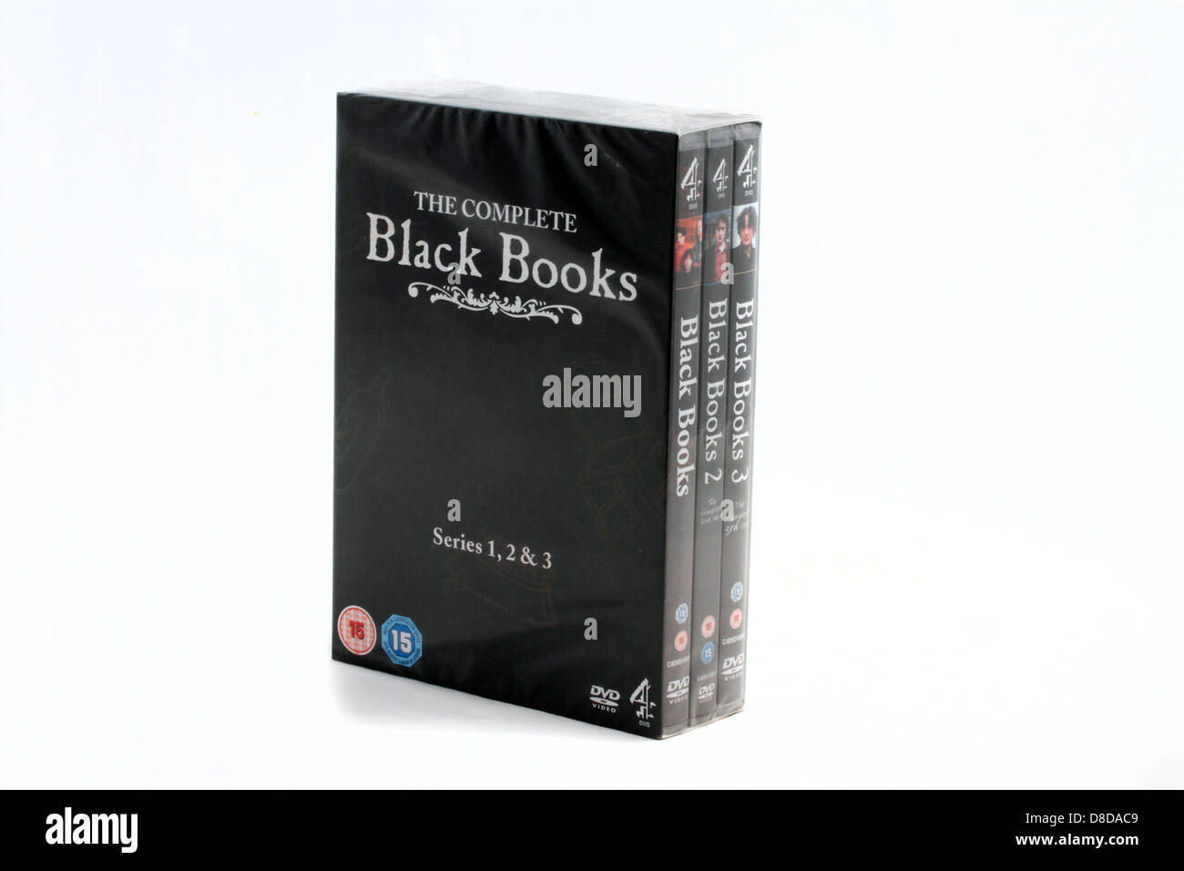 Black Books comedy series on DVD all three series unopened Stock Photo ...