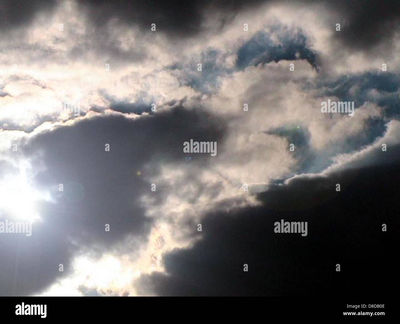 A dramatic view of stormy weather, with dark clouds gathering in the ...