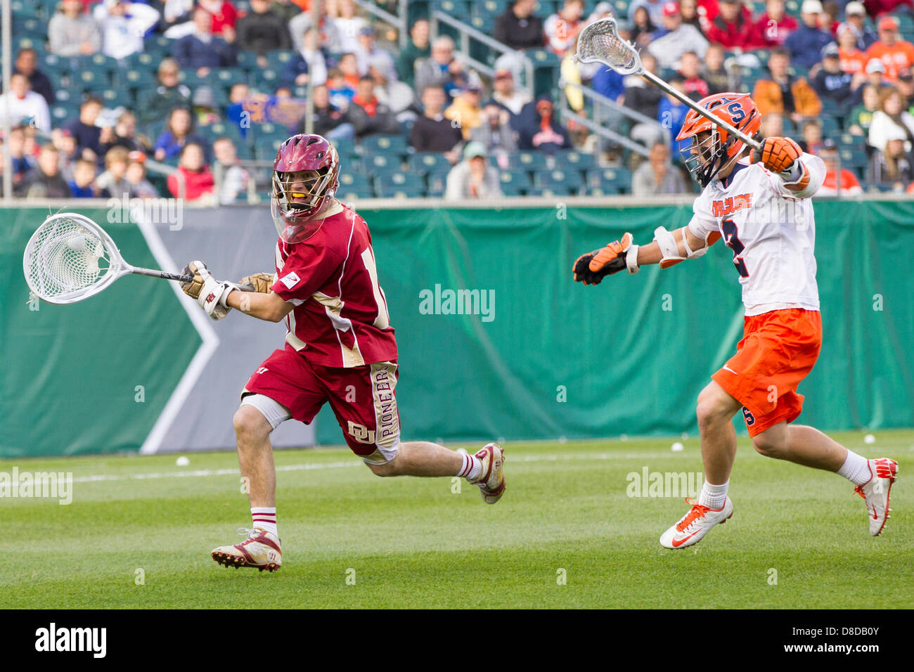 May 25, 2013: Denver Pioneers goalie Ryan LaPlante (10) in action with ...