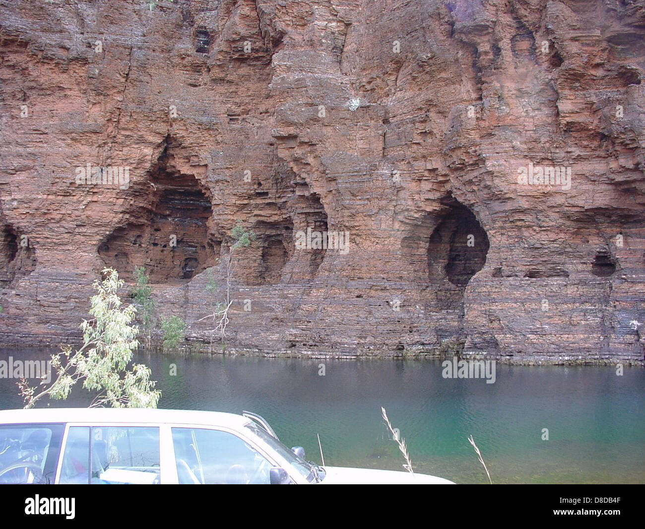 A lake with clear, layered water, often showcasing stratification where ...