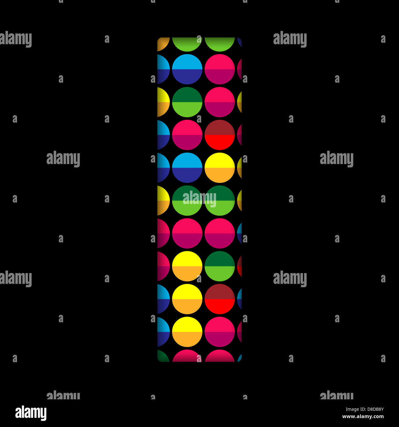 Vector - Alphabet Dots Color on Black Background Stock Photo - Alamy