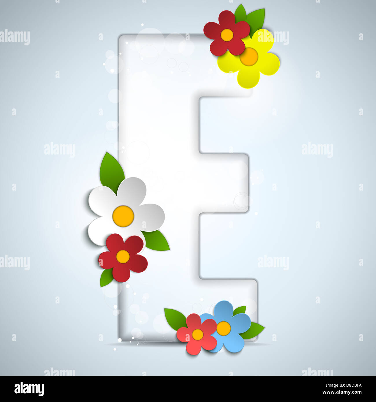 Alphabet Glass Spring with Flowers Vector Stock Photo - Alamy