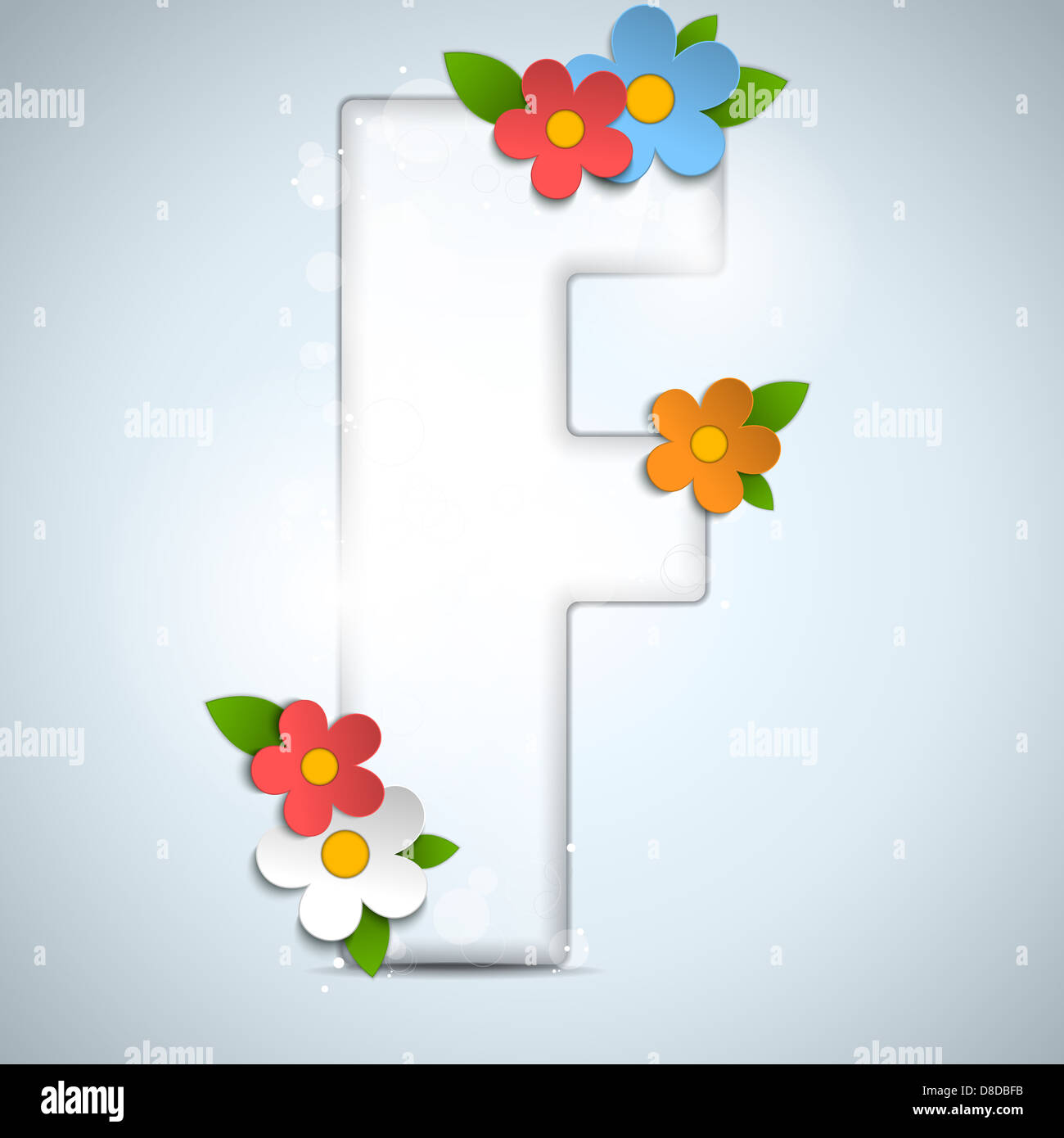 Alphabet Glass Spring with Flowers Vector Stock Photo - Alamy