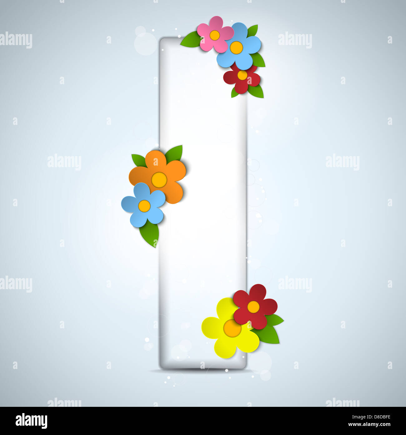 Alphabet Glass Spring with Flowers Vector Stock Photo - Alamy