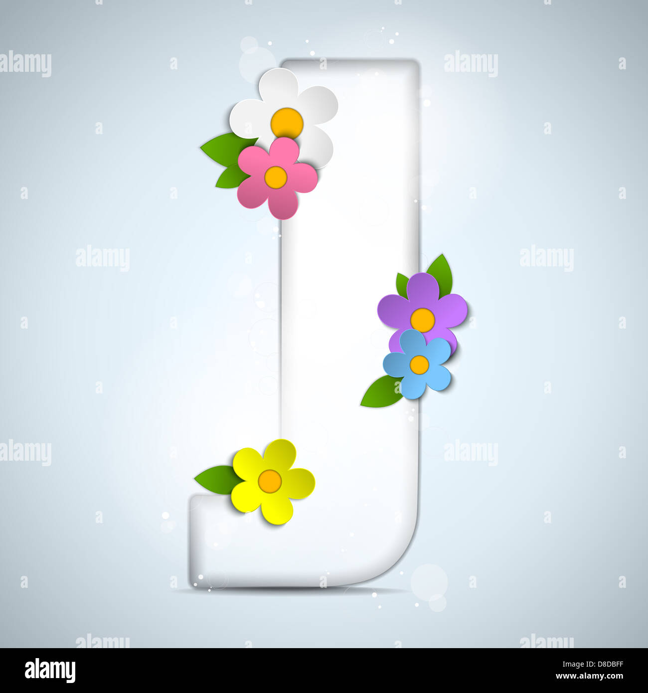 Alphabet Glass Spring with Flowers Vector Stock Photo - Alamy