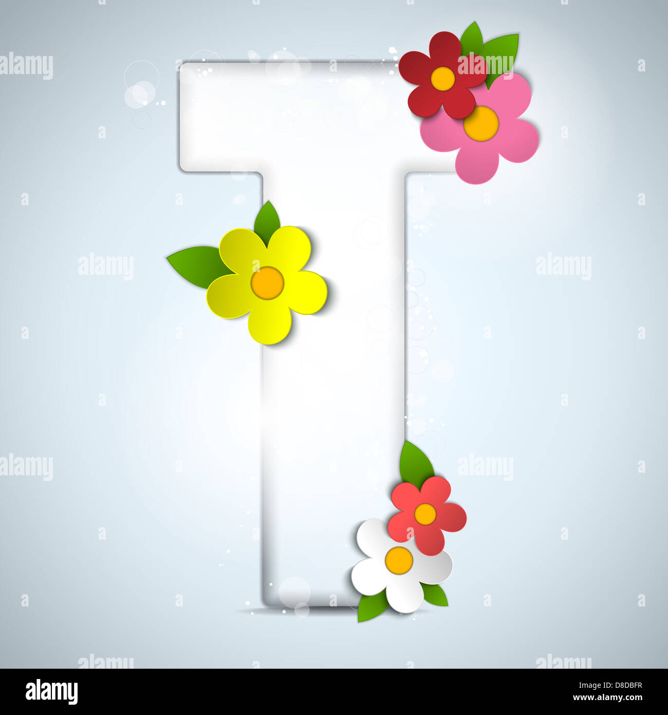 Alphabet Glass Spring with Flowers Vector Stock Photo - Alamy