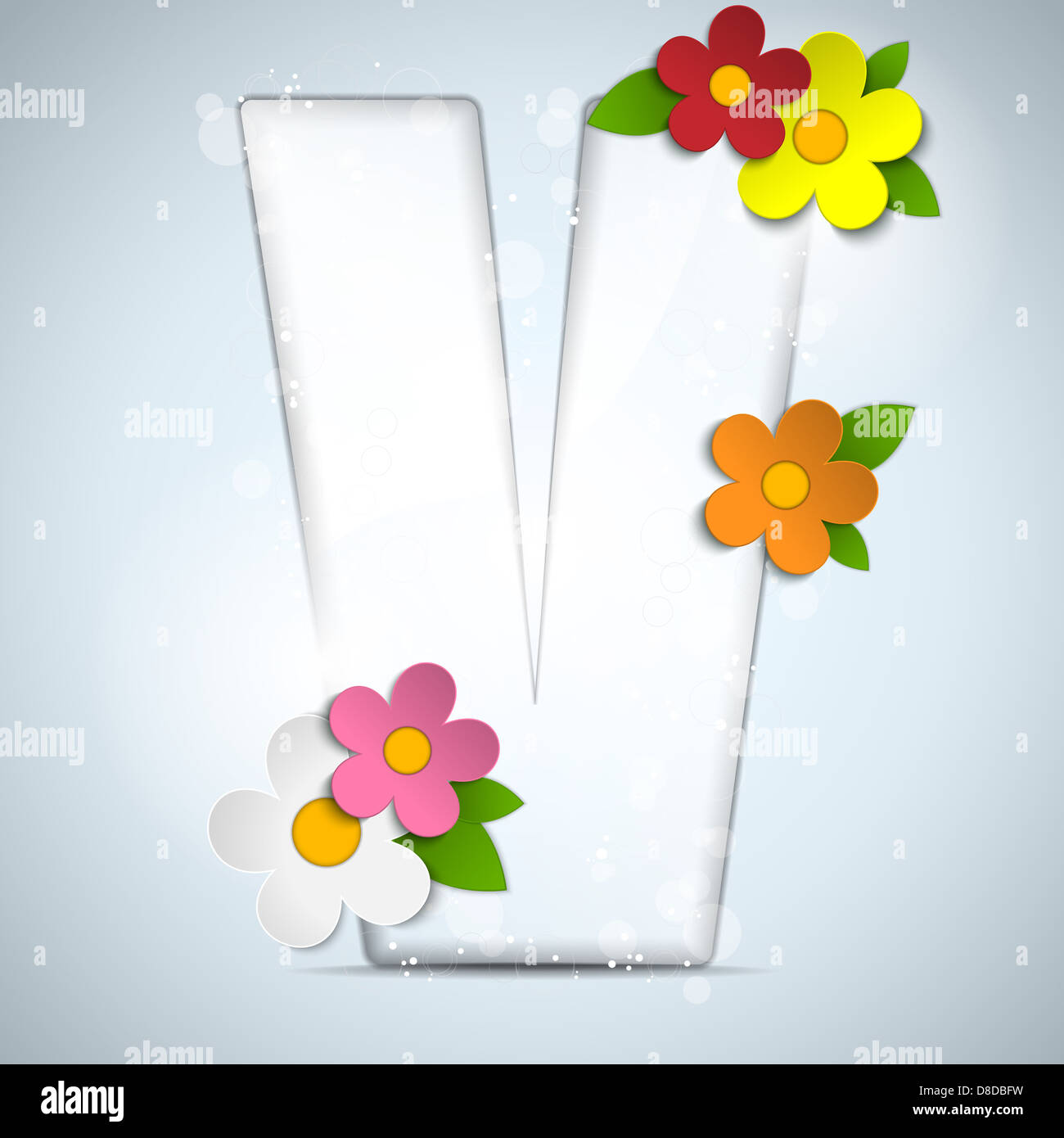Alphabet Glass Spring with Flowers Vector Stock Photo - Alamy