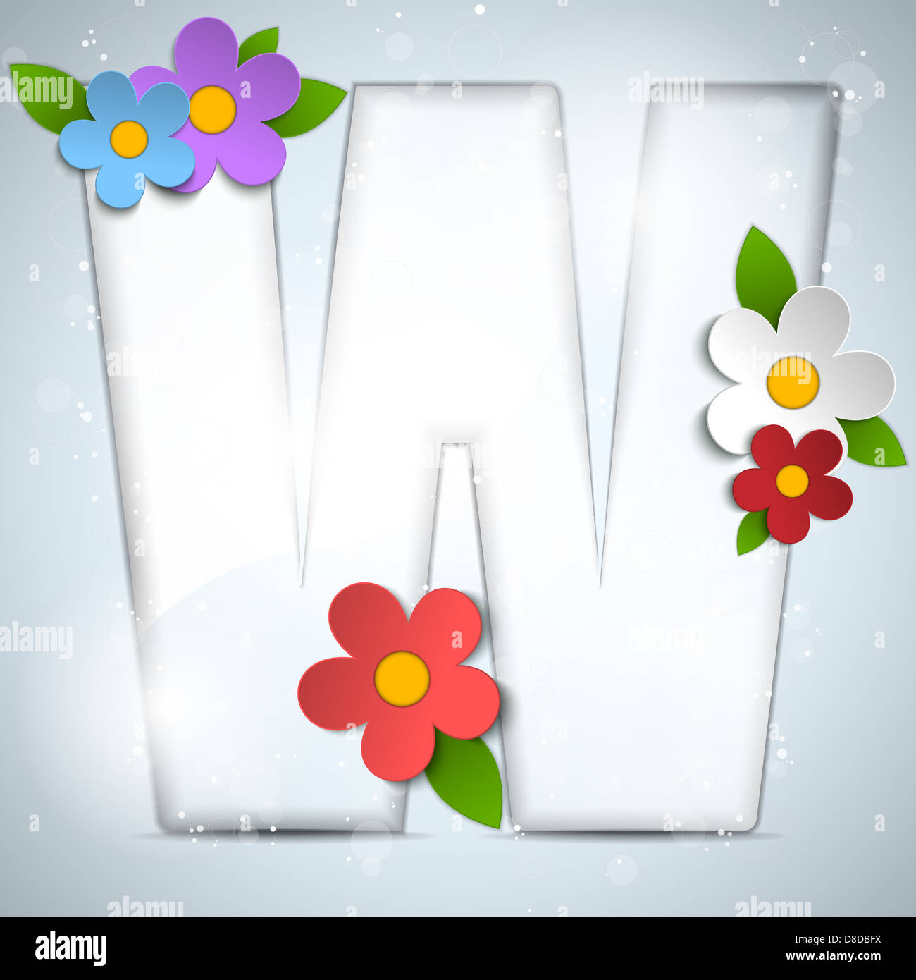 Alphabet Glass Spring with Flowers Vector Stock Photo - Alamy