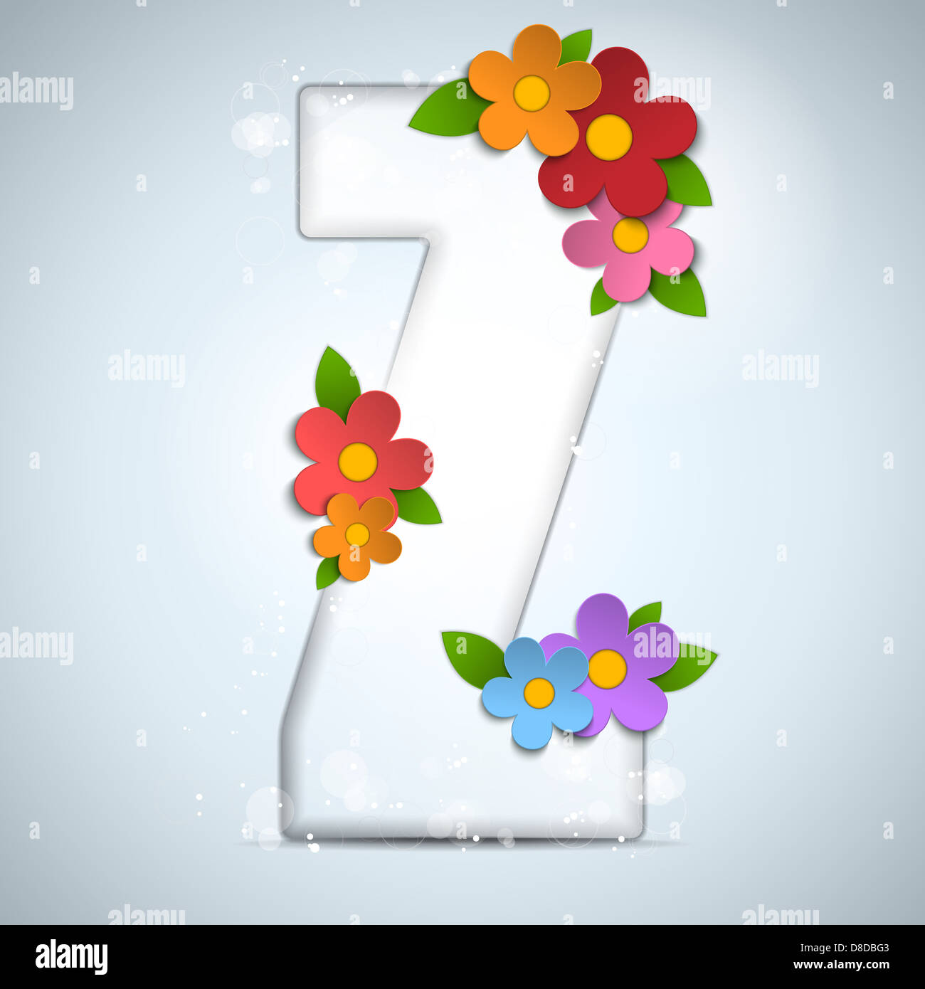 Alphabet Glass Spring with Flowers Vector Stock Photo - Alamy