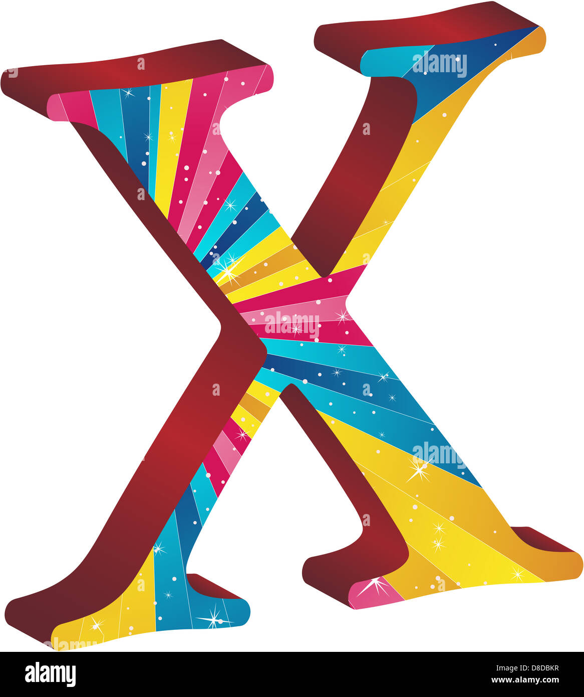 Colored alphabet with stripes and stars Stock Photo - Alamy