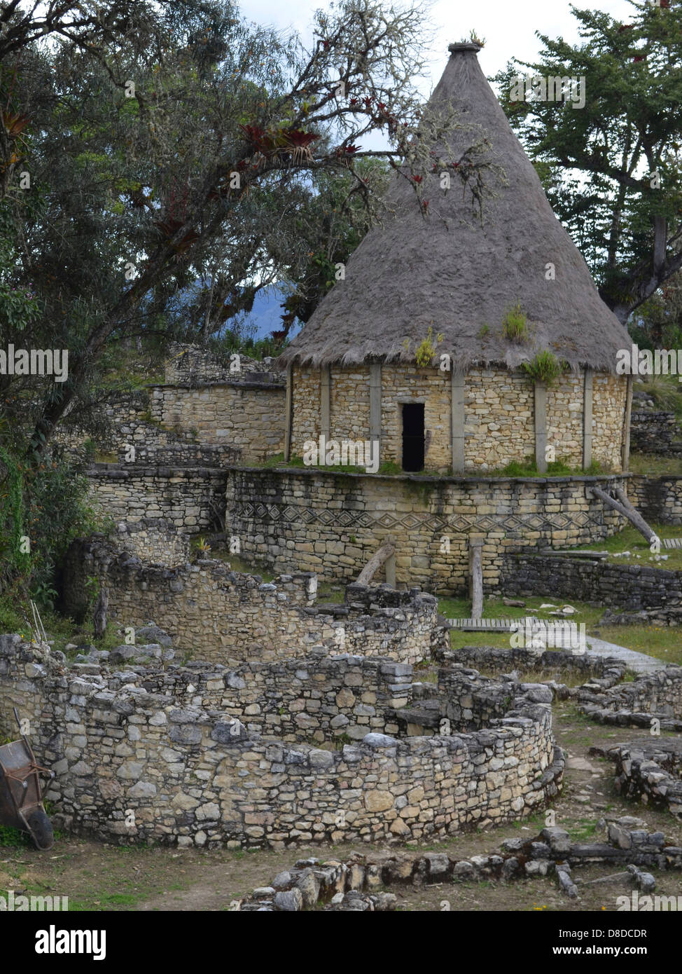 Traditional Chachapoyan style houses, reconstructed at the Kuelap ...