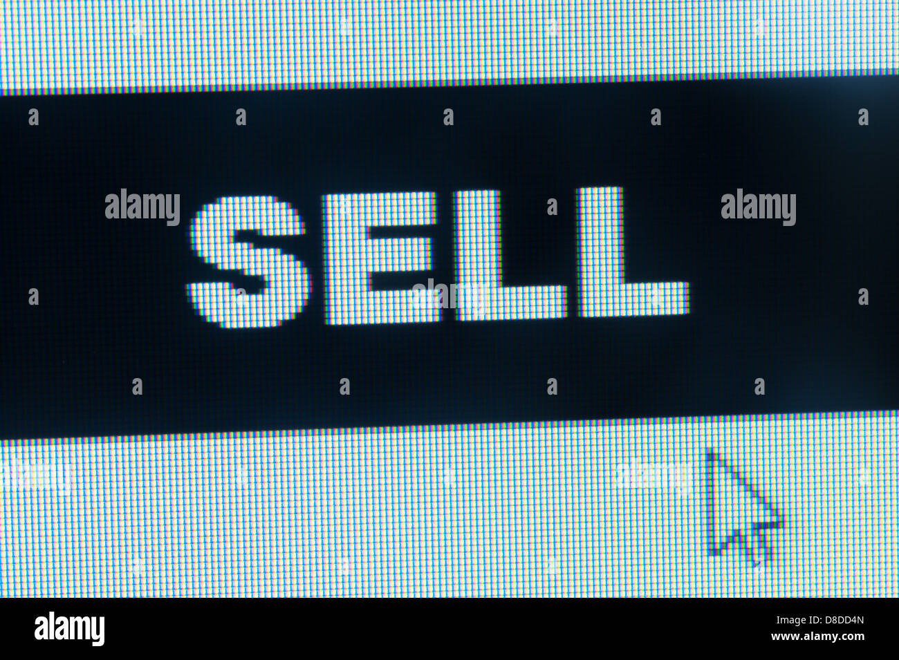 Sell word and cursor on computer monitor Stock Photo - Alamy