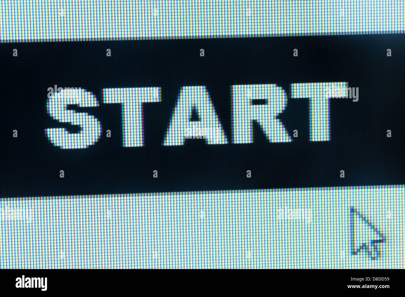 Start word and cursor on computer monitor Stock Photo - Alamy