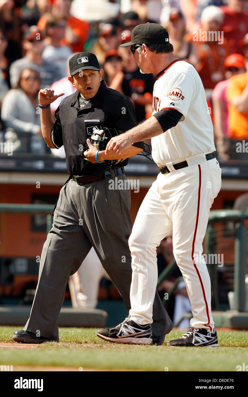San Francisco, California, USA. 25th May, 2013. Home plate umpire ...