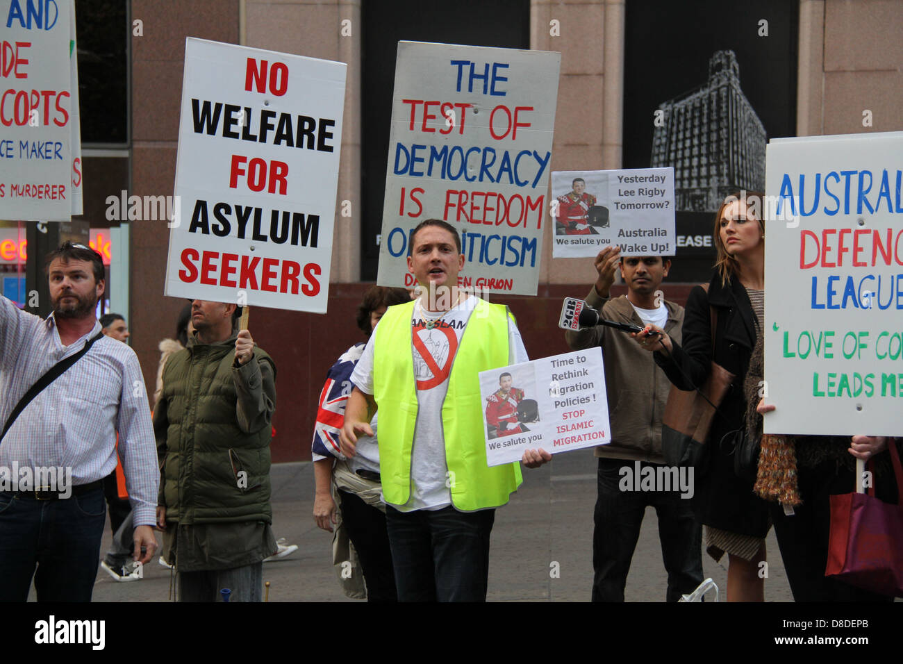 Australian Defence League protest over murder of soldier Lee Rigby ...