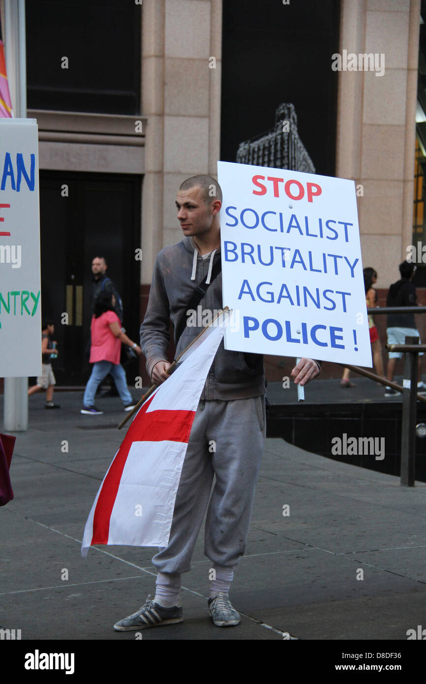 Australian Defence League protest over murder of soldier Lee Rigby ...
